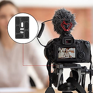 2 Pieces Metal Quick Release Plate with 1/4''-20 Camera Screw Tripod Mount Plate Fits Standard for DSLR Camera Tripod Ball Head, Black (PU60)