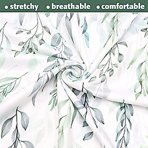 DILIMI Nursing Pillow Cover Stretchy Removable Cover for Breastfeeding Pillows, Ultra Soft Comfortable Slipcover for Baby Girl and Boy, Green Leaf