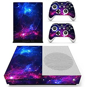 Vanknight JOCHUI Xbox One S Slim Console Controllers Skin Set Vinyl Sticker Skin Decals Cover for Xbox One Slim Console