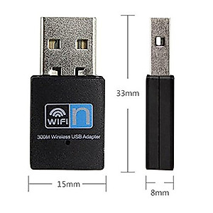 300Mbps USB WiFi Adapter, LOTEKOO Wireless LAN Network Card Adapter WiFi Dongle for Desktop Laptop PC Windows 10 8 7 XP MAC OS (Plug-and-Play for Windows10)