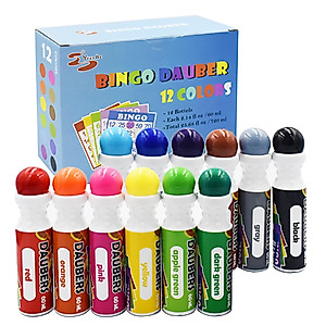 Yuanhe Bingo Daubers Dot Markers - Mixed Colors Set of 12 Pack