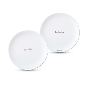 EnGenius Technologies Wi-Fi 5 Outdoor AC867 5GHz Wireless Access Point/Client Bridge, Long Range, PTP/PTMP, Additional 802.3at PoE Port, IP55, 26dBm with 19dBi Directional Antennas (N-EnStationAC Kit)