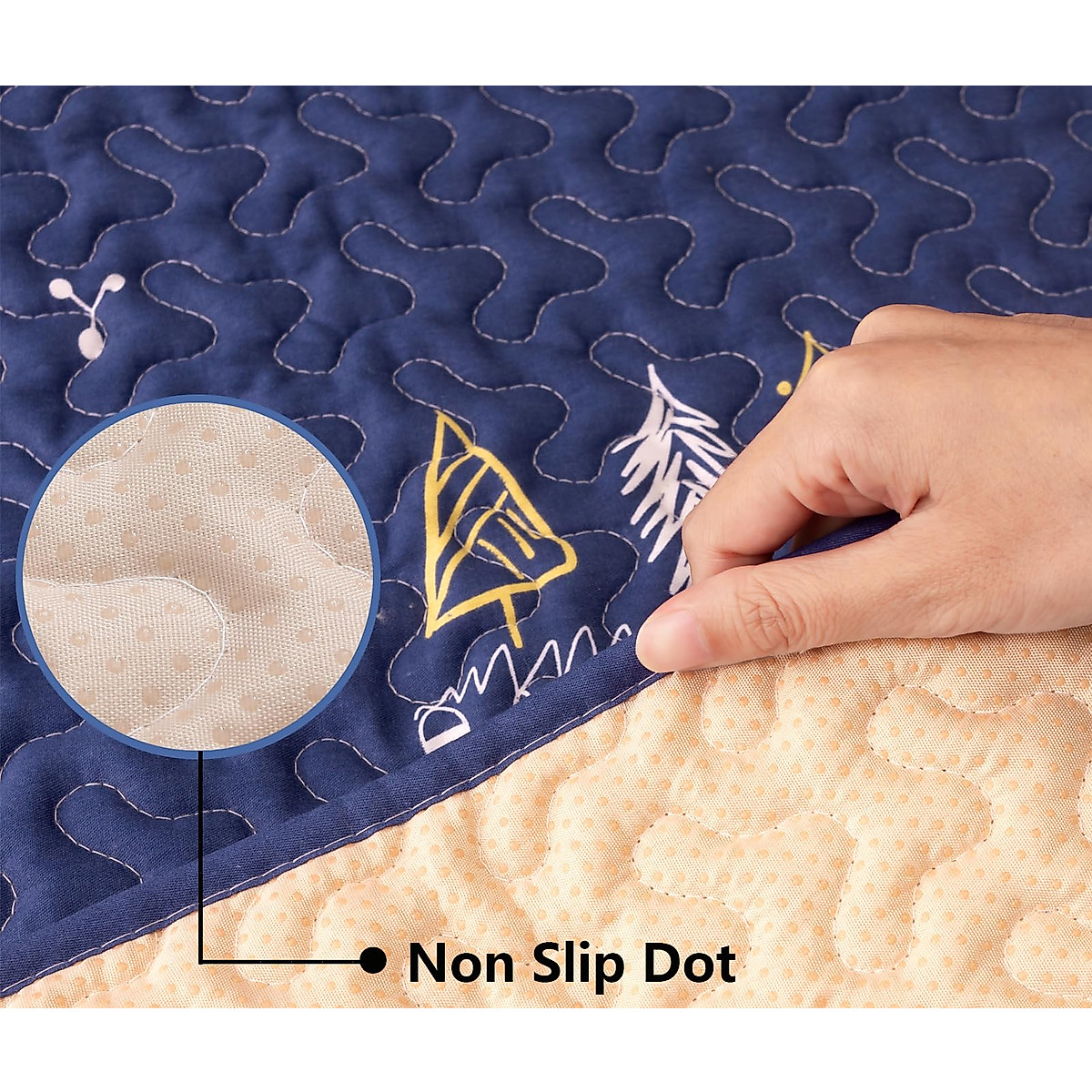 Portable Baby Play Mat Machine Washable, Foldable Crawling Mat for Floor 43x43” Baby Playpen Mat, Soft Non Slip Non-Toxic Playmats for Infants, Kids Tent Mat Square