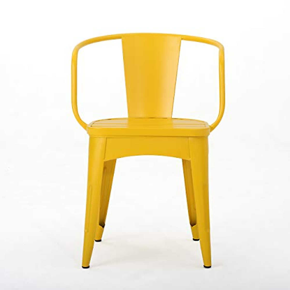 Christopher Knight Home Colmar Outdoor Iron Bistro Set, 3-Pcs Set, Matte Yellow