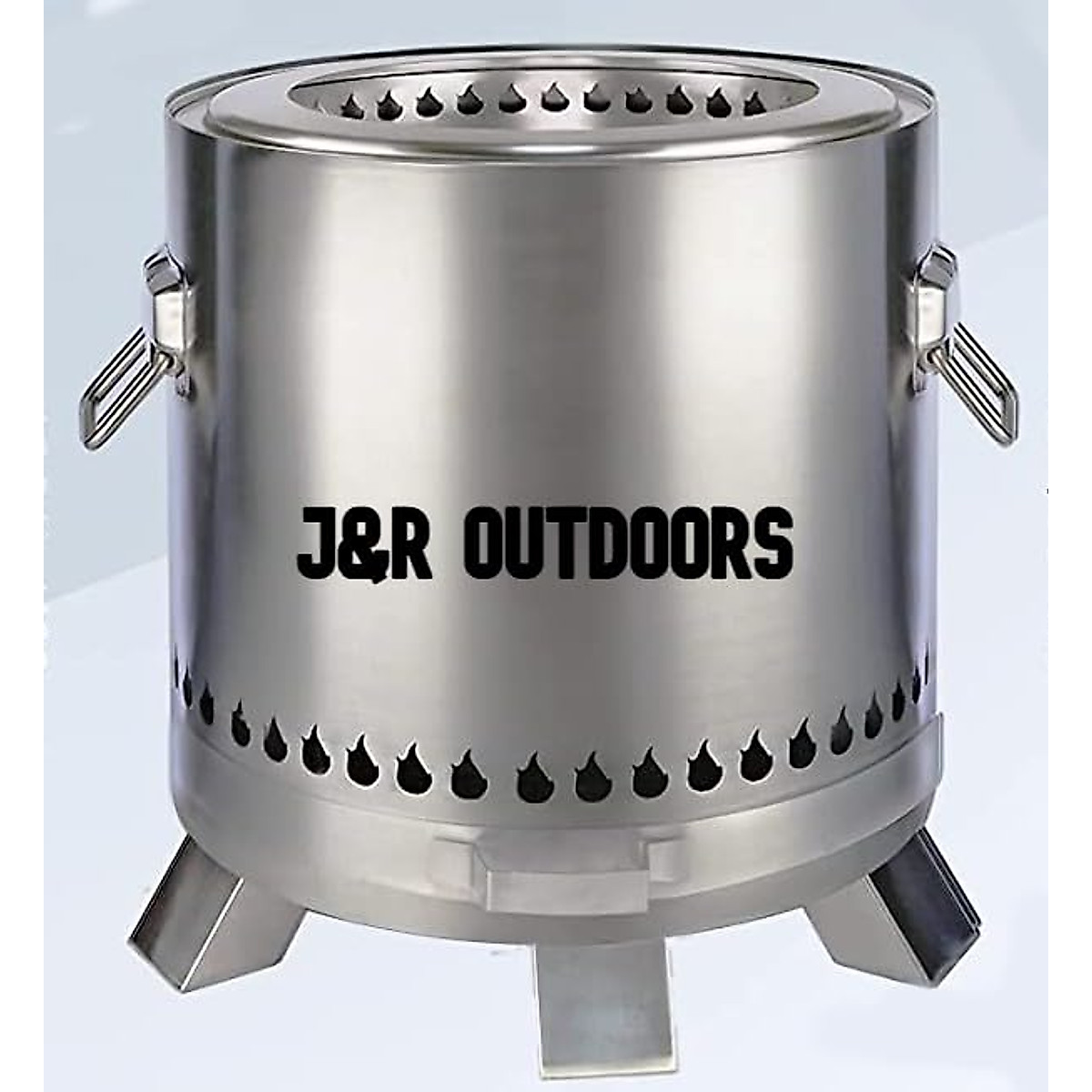 New Smokeless fire Pit with Handles and Removable ash pan for Camping, Patio and Backyard 15 inch Portable Easy cleanup J&R Outdoors Smokeless Firepit