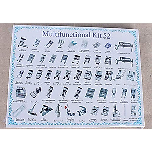 eoocvt 52pcs Domestic Sewing Machine Presser Feet Set for Brother, Babylock, Singer, Janome, Elna, Toyota, New Home, Simplicity, Necchi, Kenmore, and White Low Shank Sewing Machines