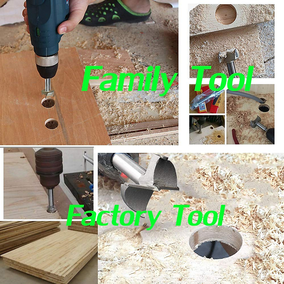 DONJON Forstner Drill Bits Set,Precision Shear Serrated Edge Wood Drilling Forstner Bit,4Pcs(15-40mm) Auger Opener Drilling Wood Plastic Plywood with Round Shank.