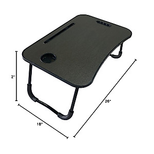 THE DUO Laptop Workstation for Bed and Sofa - Foldable Laptop Table, Portable Table for Bed, Lap Desk for Working, Reading, Eating - Marble, 26 x 17.5 inches