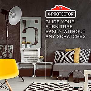 Furniture Sliders X-PROTECTOR - 8+8 Pack 3 1/2” - Brown Multi-Surface Furniture Sliders for Carpet & Hard Floors - 8 Furniture Movers for Carpeted Floors and 8 Hardwood Socks - Move Furniture Easily!