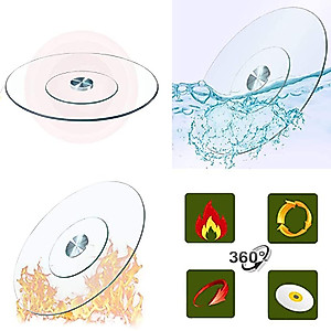 24 Inch Lazy Susan Turntable, Turntable for Dining Room Table, Glass Lazy Susan Turntable, Round Tabletop Rotating Tray, for Home