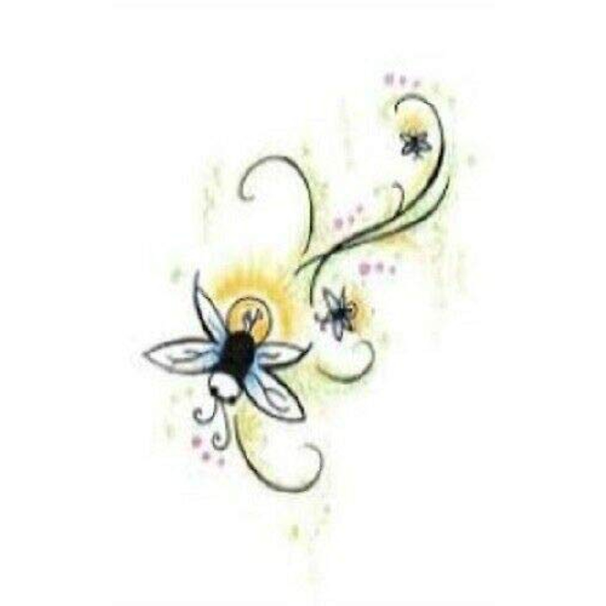 without brand Set of 48 Envelope Seals Labels Firefly Lightening Bug 1.2" Round