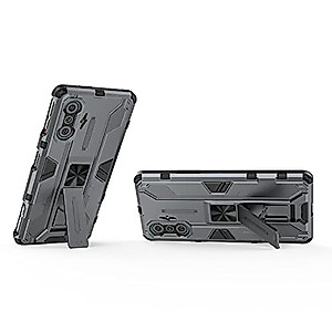 Compatible with Redmi K40 Gaming 5G Case,Shockproof Case Compatible with Xiaomi Redmi K40 Gaming 5G Case 2 in 1 Protective Cover Grey