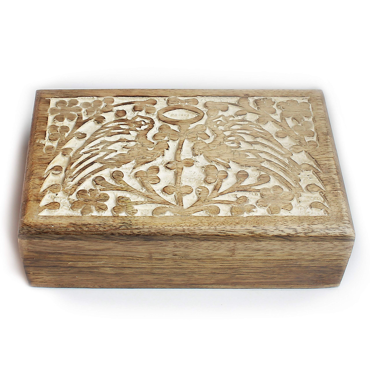 Wooden Cutlery Holder Caddy Organizer Angel Wings for Silverware Stationary Phone Keys White Rustic