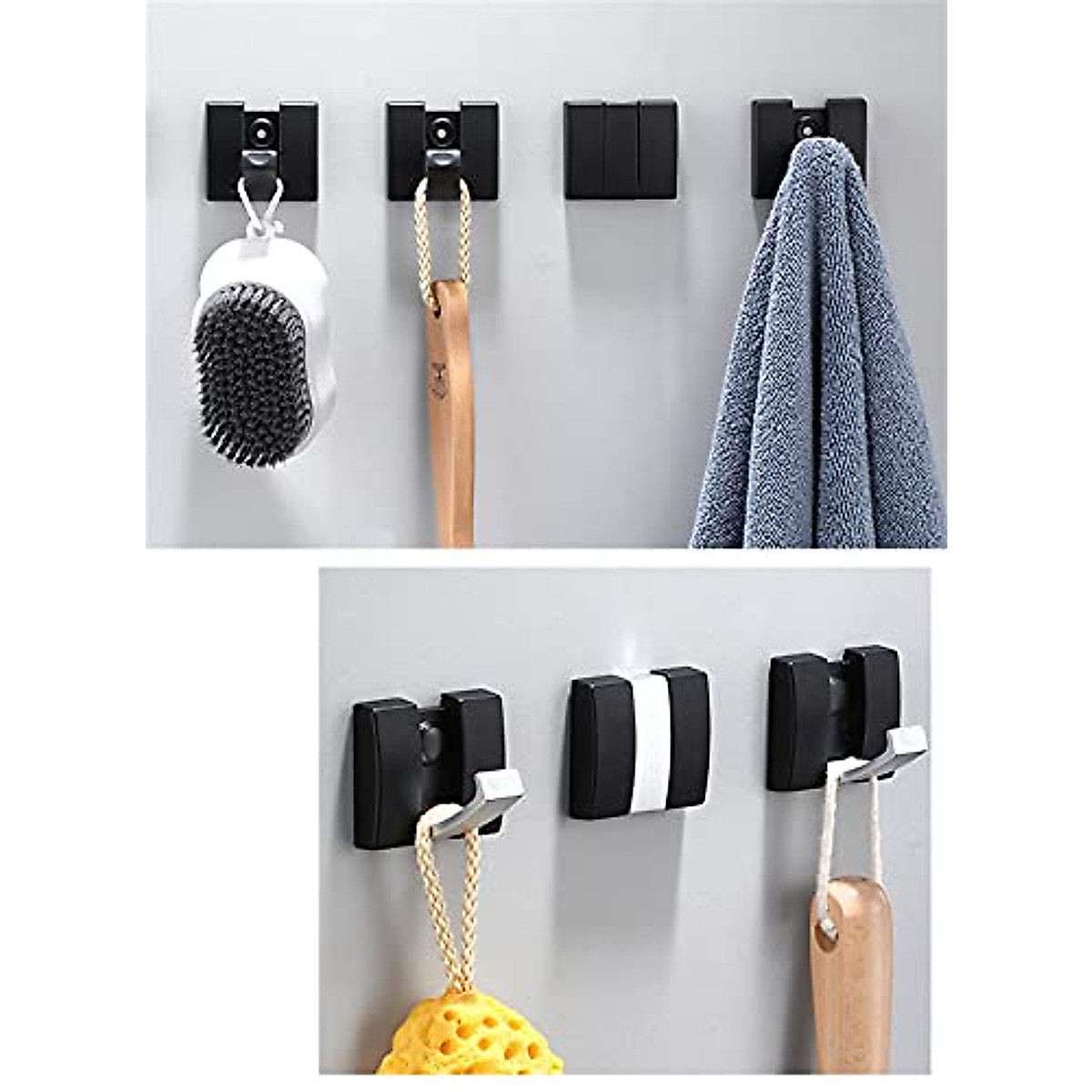EYHLKM Coat Hooks for Wall Solid Aluminum Heavy Duty Conceal Folding Coat Hat Scarf Bag Towel Key Hook Retractable Black Single Hook ( Color : D , Size : As The Picture Shows )