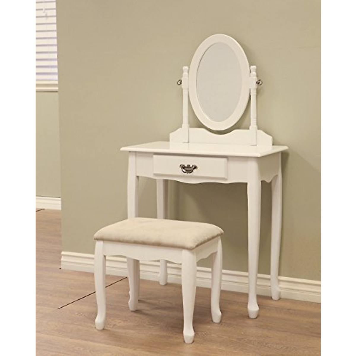 Frenchi Home Furnishing Vanity Set with Stool and Mirror