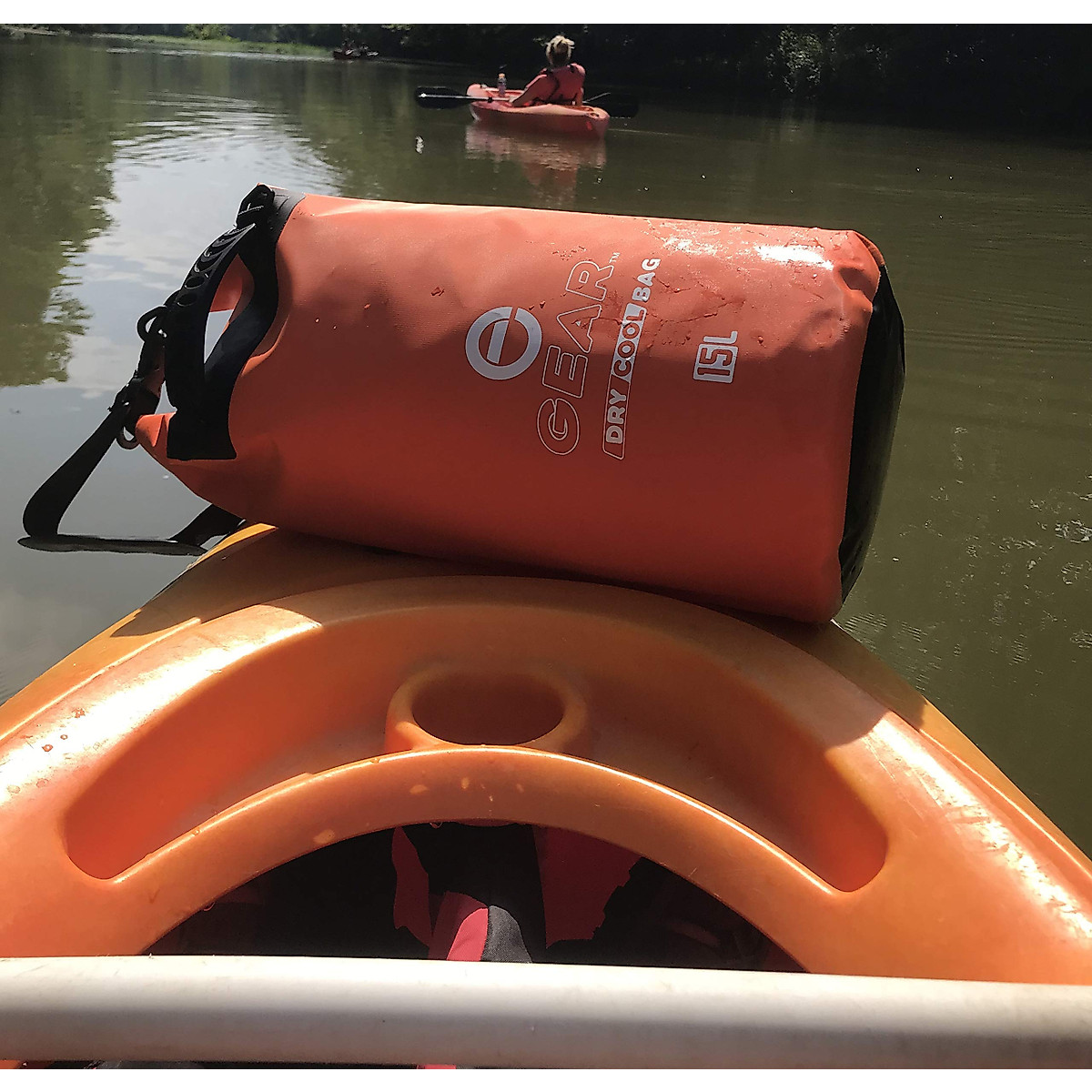 Enthusiast Gear Insulated Dry Bag Cooler | Waterproof Cooler for Kayaking, Hiking, Lunch, Fishing, and Beach – Leak Proof, Waterproof, Collapsible, with Padded Shoulder Strap (15L) - Orange