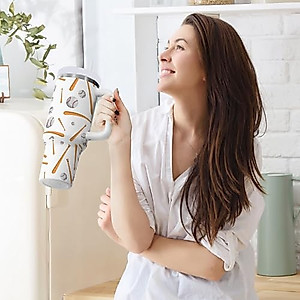 ARGTILDN 40 oz Tumbler Baseball Sport Play Insulated Travel Mug with Handle and Straw Lid Stainless Steel Vacuum Coffee Cup Tea Beverage Container Water Bottles for Car Sports office