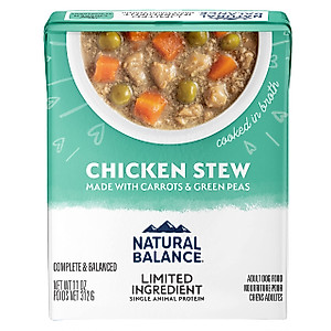 Natural Balance Limited Ingredient Adult Grain-Free Stew Wet Dog Food, Chicken with Carrots & Green Peas, 11 Ounce (Pack of 12)