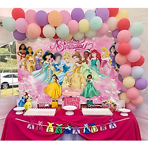 Pink Princess Backdrop Girls 1st 2nd Happy Birthday Party Backdrop Princess Fantasy Fairy Tale Party Photography Decoration Background 7x5ft