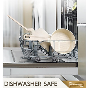 MICHELANGELO Sauce Pan, Nonstick Granite Sauce Pan Set with Lids 1.5 Quart & 2.5 Qaurt, Small Pot Set with Lids, Nonstick Saucepans with Lid, Stone Pot Set - White