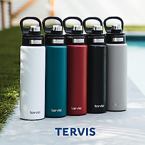 Tervis Midnight Tiger Triple Walled Insulated Tumbler Travel Cup Keeps Drinks Cold, 40oz Wide Mouth Bottle, Stainless Steel