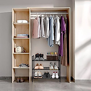 AmtoPm 3-Tier Metal Shoe Rack, Closet Shoe Racks Organizer, Black Closet Shoe Rack Storage Stable Stackable Shoe Rack for Entryway, Closet, Hallway