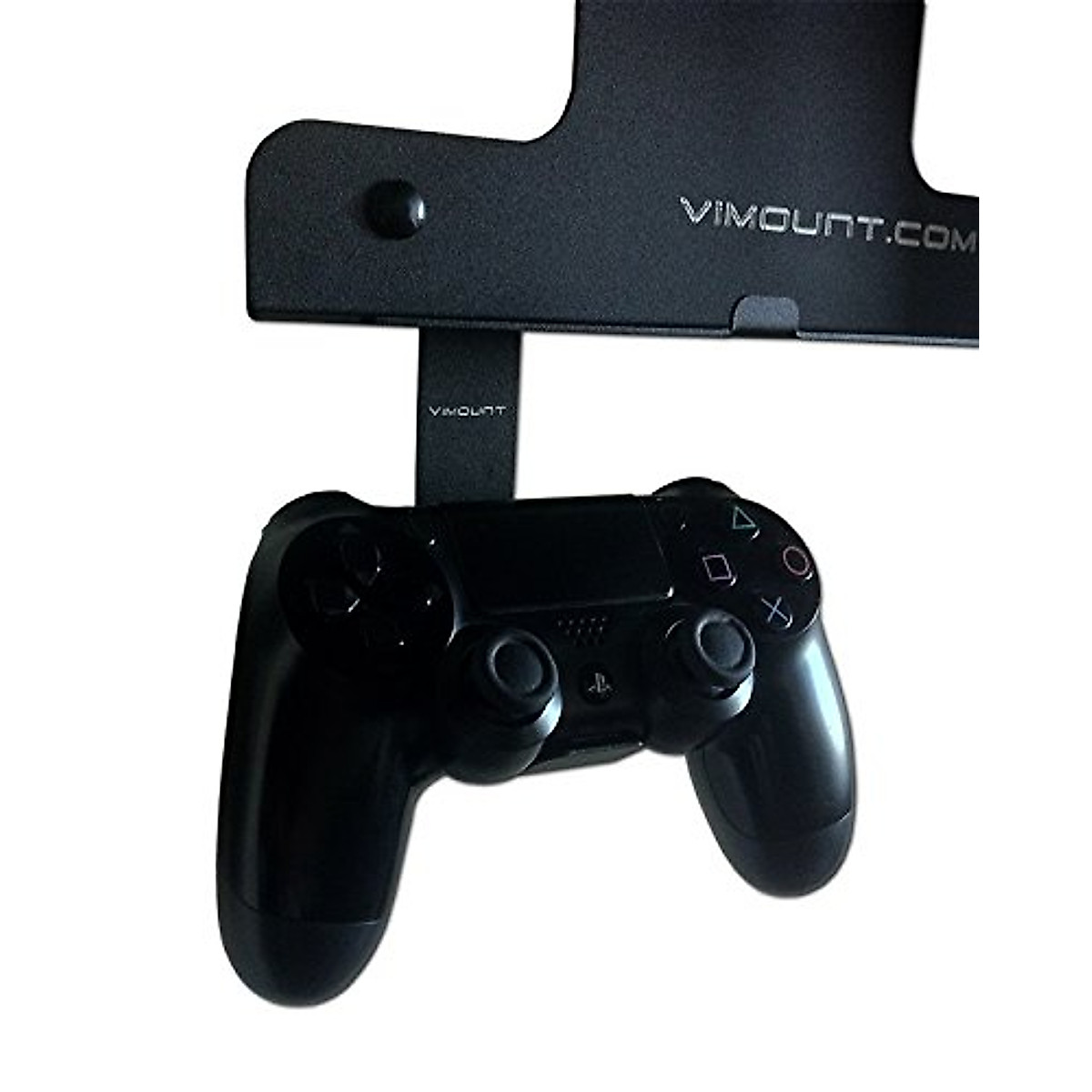 ViMount Wall Mount Metal Holder Compatible with PlayStation 4 PS4 Pro Version with 2X Controllers Wall Mount in Black Color