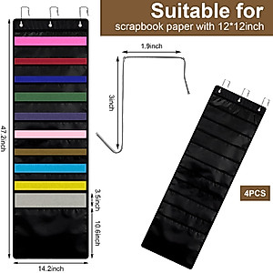 12 x 12 Inch Paper Storage Scrapbook Paper Storage Hanging Wall File Organizer with Door Hangers Storage Organizer for Office Cardstock, Craft(4 Pieces)
