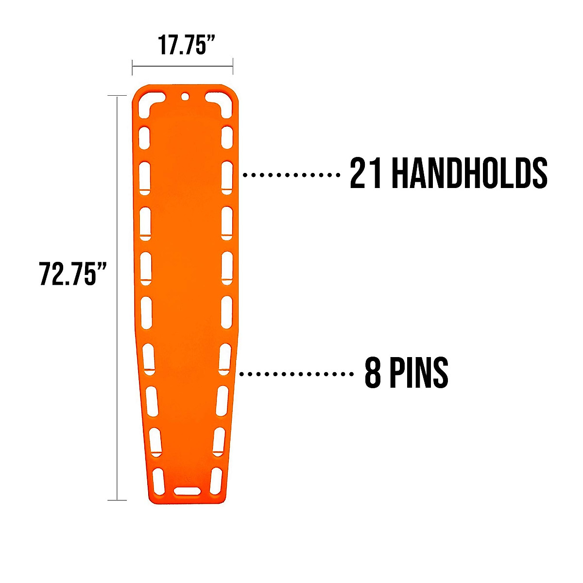 ASA Techmed Spine Board Stretcher, Patent Transfer EMT Backboard Immobilization, Base Board Green