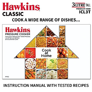 HAWKINS 3 Litre Classic Pressure Cooker, Induction Inner Lid Cooker, Tall Design Pan Cooker, Best Cooker, Silver (ICL3T)