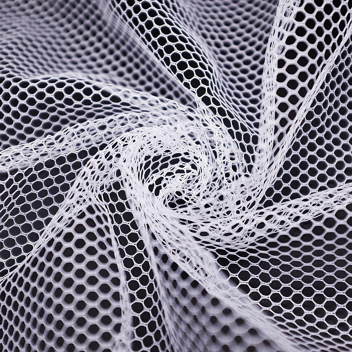 29.5 x 59 Inch White Mesh Fabric Slightly Stretchy for Sewing Projects, Shopping Bag, Backpack Pocket and Straps and Netting Clothes