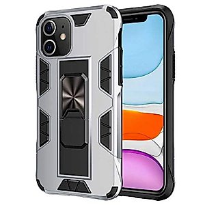 Gorilla Gadgets] Military Grade Shockproof Kickstand Phone Case for iPhone 11 Silver