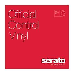 Numark Scratch | Two-Channel DJ Scratch Mixer for Serato DJ Pro (included) & Serato Control Vinyl 12" Pair Red