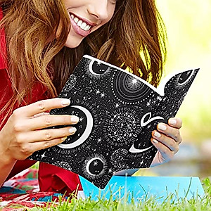 YEXIATODO Moon Starsky Book Sleeve for Textbook Back to School Appliance Anti-scratch No Glue Section Washable Reusability Polyester Book Covers Decorate Hardcover