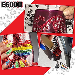 E6000 Jewelry Bead Adhesive Glue for Jewelry Making with 4 Precision Applicator Tips and Pixiss Art Dotting Stylus Pens 5 pcs Set - Rhinestone Applicator Kit