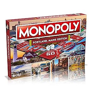 MONOPOLY Board game - Portland ME Edition: 2-6 Players Family Board Games for Kids and Adults, Board Games for kids 8 and up, for Kids and Adults, Ideal for Game Night