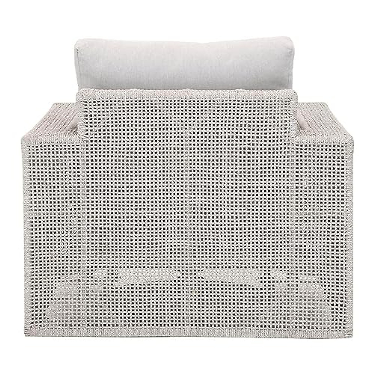 Ranch Pointe Woven Rope Swivel Rocker in Taupe & White by Lakeview