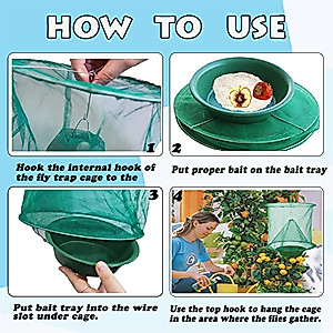6Pack Ranch Fly Trap - Reusable Fly Trap with Tray for Indoor Outdoor Hanging Farms,Stable,Garden,Orchard,Park