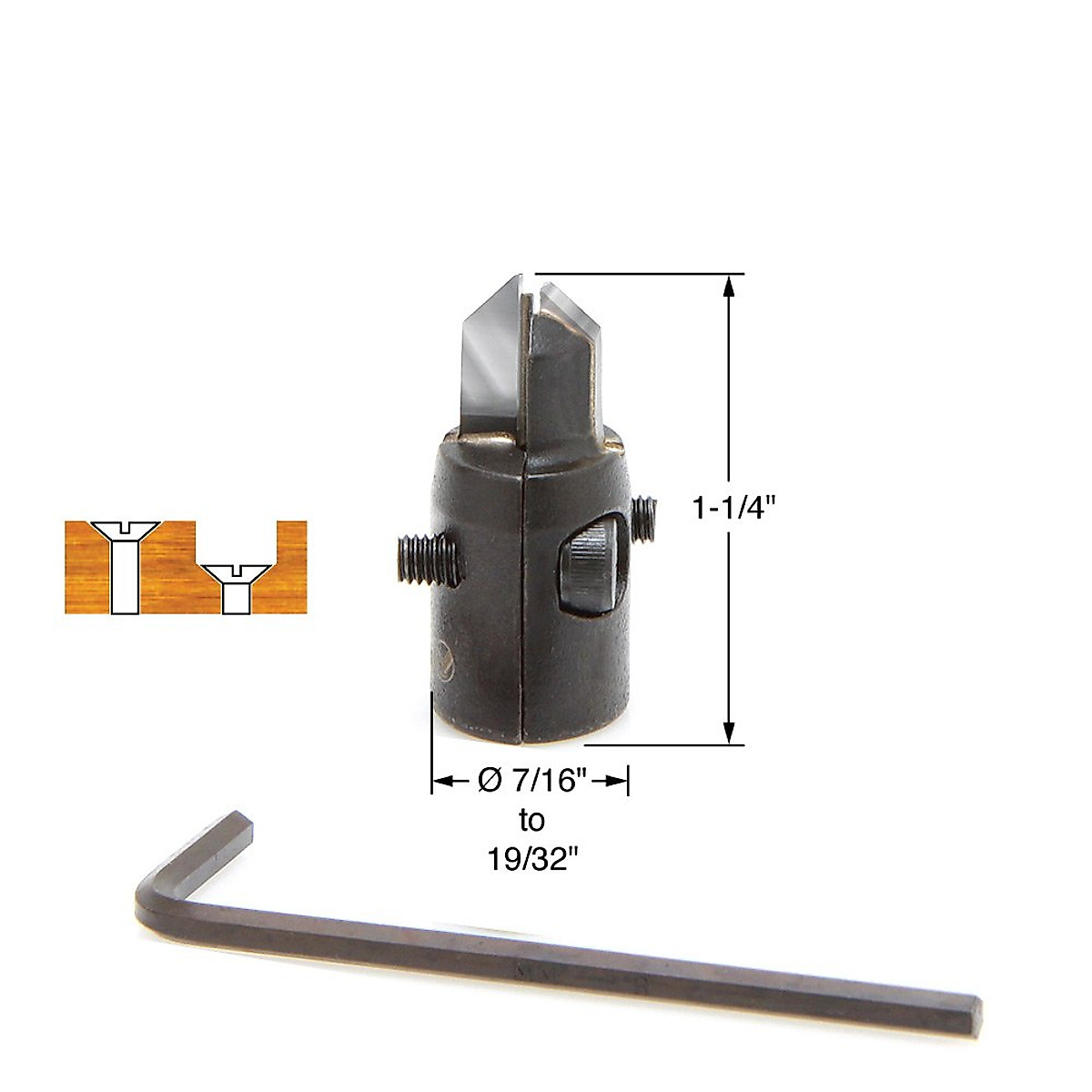 Amana Tool - 20200 Dicount Adjustable Countersink for Drills 3/32-9/32 Shank, For Wood