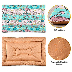 Coikll Cute Cartoon Pattern Pet Bed Pad Soft Dog Bed Mat with Anti-Slip Bottom, Machine Washable Crate Pad Mattress for Dog Sleeping- 36 * 24inches