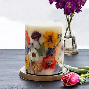 Rosy Rings Fall Decor Essence of Autumn Botanical Candle | Aromatherapy Long Lasting Candles Home Gifts Notes of Hyacinth, Honeysuckle, Rose, Cyclamen, Orange Flower Aroma Burn Time 120 Hours 5.5" H