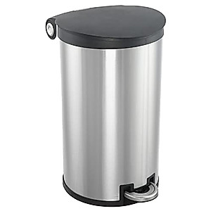 SIMPLYKLEEN Corinth 7.9-Gallon Round Stainless Steel Trash Can with Lid