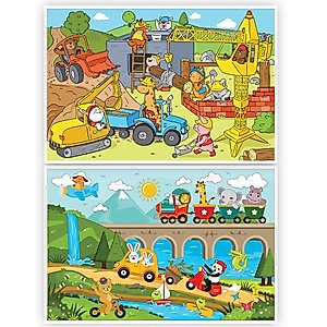 Klean Kids Animals On-The-Go Disposable Placemats for Toddlers and Baby (40 Pack) - Fun Disposable Table Mats for Kids That Keep Children Happy at Restaurants and Protect Dining Table