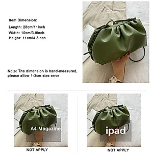 UULMBUJ Women Small Dumpling Pouch Handbag Cloud Purse Soft Clutch Shoulder Crossbody Bag, Black