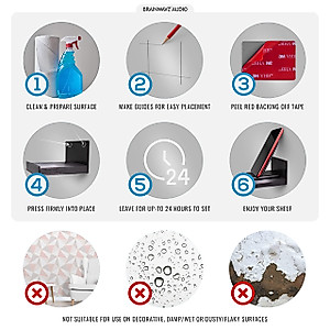 BRAINWAVZ Drill Free Wall Mount Shelf for Security Cameras, Baby Monitors, Speakers & More, Universal Holder, Strong Adheasive, Easy to Install, No Mess, Screwless (White)