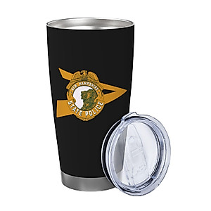 Biaomn New Hampshire State Police Stainless Steel Tumbler Vacuum Insulated Travel Tumbler With Lid Coffee Mug Car Cup For Home Office Outdoor 20oz