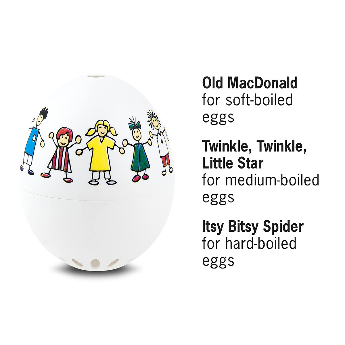 Kids BeepEgg – Egg Timer for Boiling Eggs – Musical Egg Cooker for Soft, Medium, Hard Boiled Eggs – Food Safe – Singing Floating Egg Timer – Egg Cooker for 3 Levels of Doneness - Brainstream
