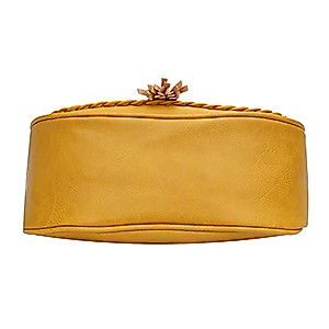 KKXIU Casual Flap Saddle Crossbody Bags for Women Purses and Handbags with Tassel (Z-Mustard)