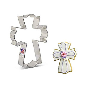 Large Fancy Cross Cookie Cutter, 4.5" Made in USA by Ann Clark