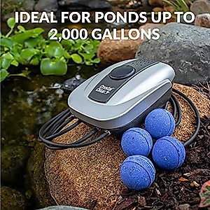 CrystalClear PondAir 4, Aeration Kit for Water Gardens & Koi Fish Ponds up to 2,000 Gallons, Quiet & Energy Efficient, Made for Year-Round Use to Maintain Clean & Clear Water